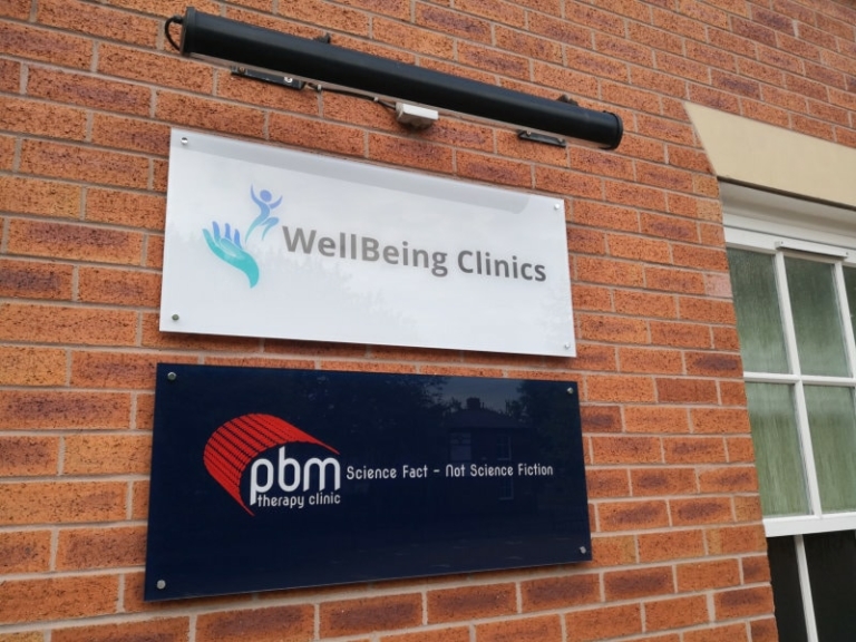 Inside PBM Therapy Clinic Signs Fitted - PBM Therapy Clinic